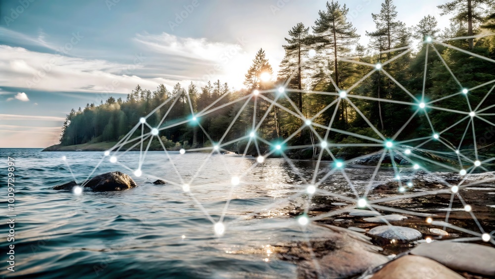 An abstract neural network visualizing the relationship between ...