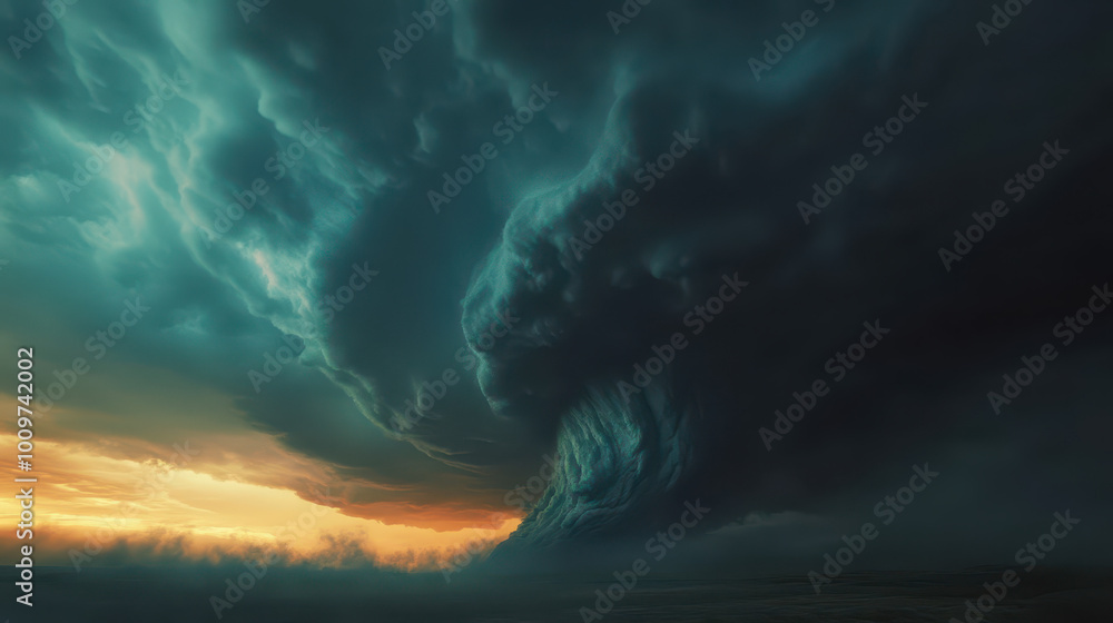 Mesmerizing supercell thunderstorm with sculpted updraft and hailshaft ...