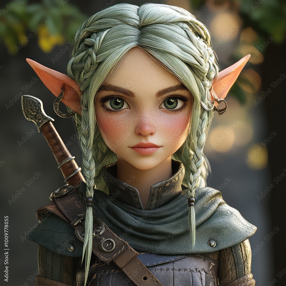 Highly Detailed 3D Fantasy Elf Character Model in T-Pose with Long Ears ...