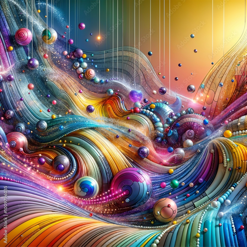 Mesmerizing design with an array of swirling, multi-colored waves and ...