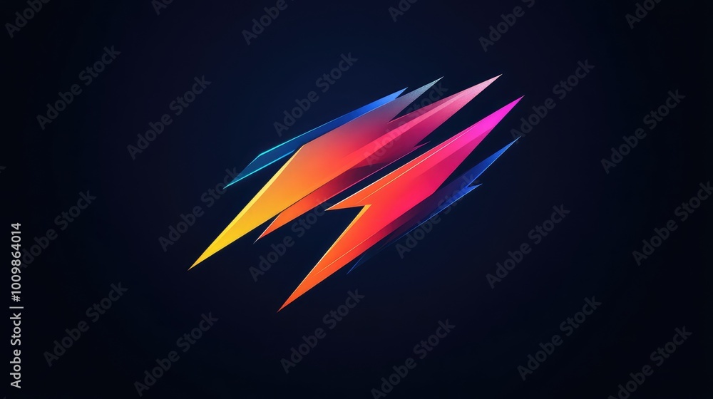 Stylized Abstract Emblem with Bold Sans-Serif Font, Swoosh Element, and ...