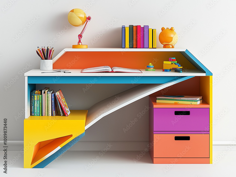 Inspiring Young Minds: Bright and Colorful Study Table Designed for ...