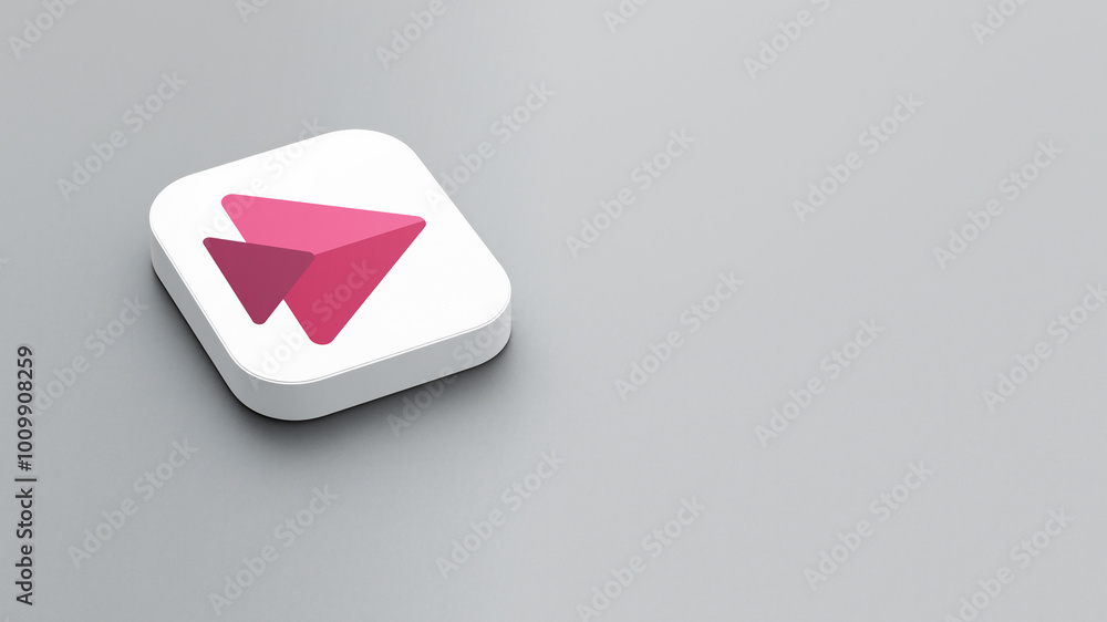 An icon of the Microsoft Stream app logo on a gray background, a white ...