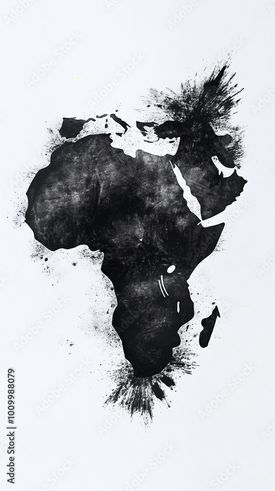 2d black illustration for the map of africa, African map png black and ...