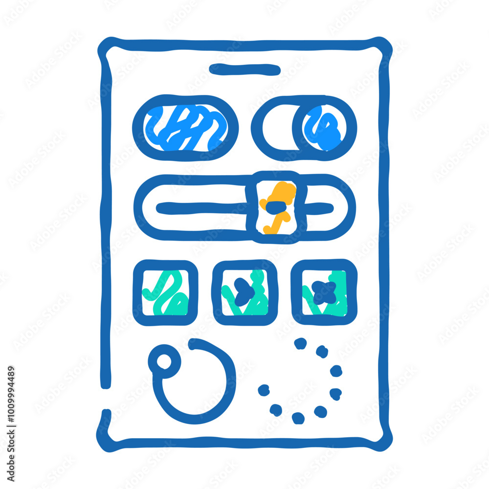 ui kit ux ui design doodle icon sketch vector. ui kit ux ui design sign ...