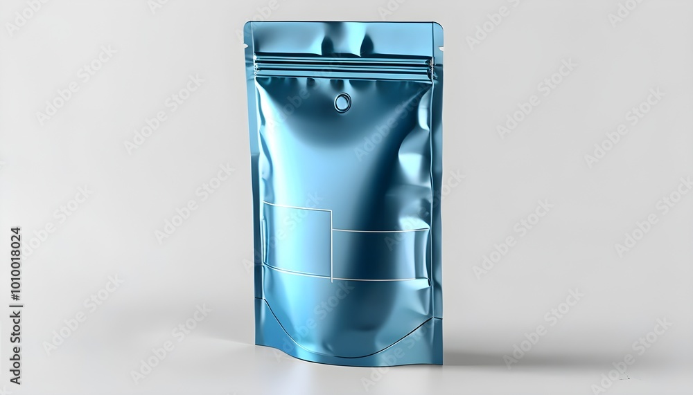 Modern aluminum zip lock food packaging mockup showcasing innovative ...