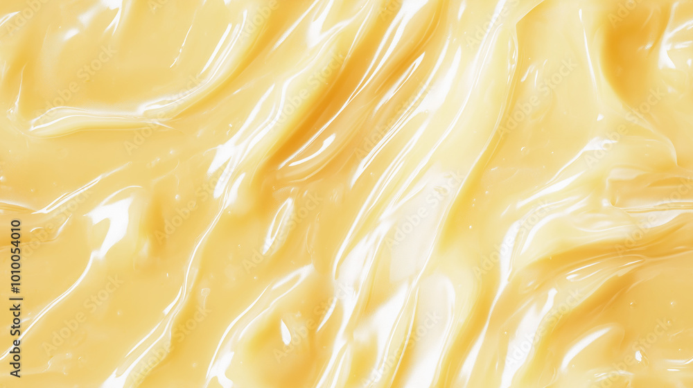 a close-up, top-down view of royal jelly spread across the entire frame ...