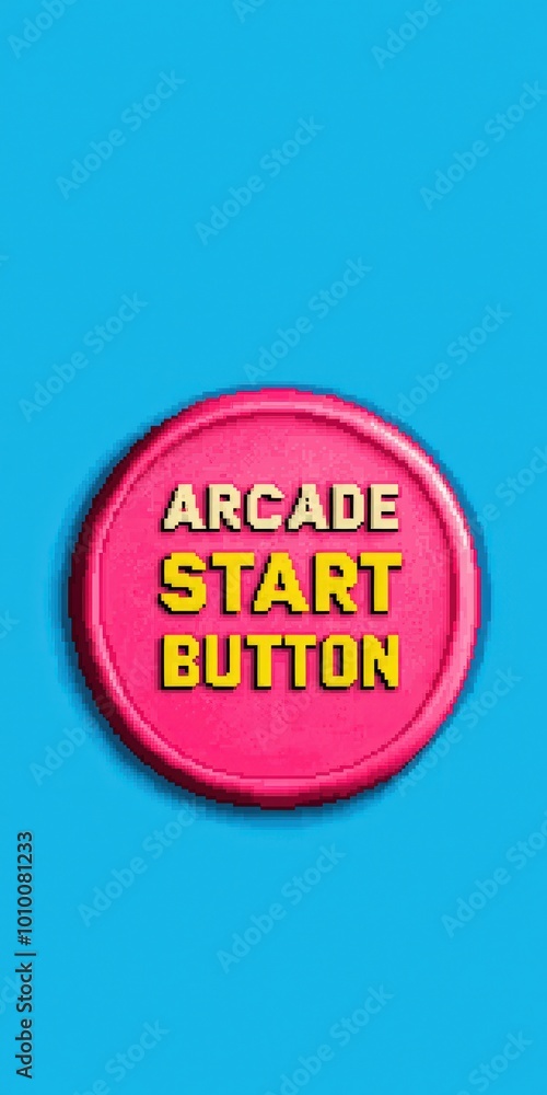 Pixel Art Arcade Game Start Button Retro 8 bit Design Stock ...