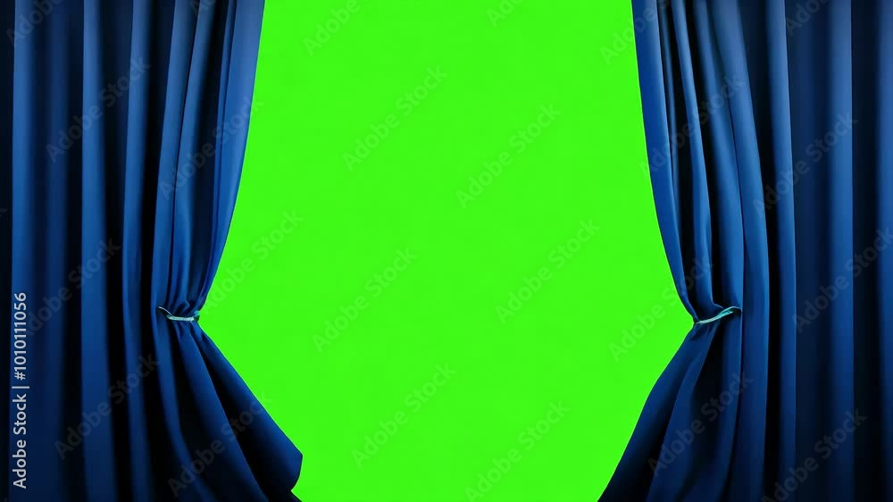 seamless 3D animation 4K resolution blue curtain opening closing ideal ...