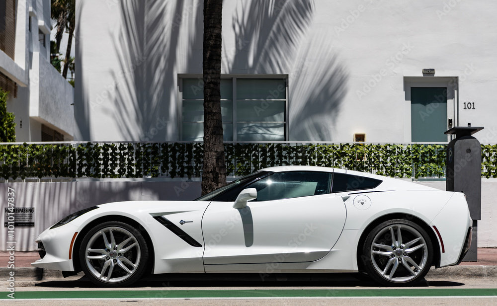 Miami Beach, Florida USA - June 9, 2024: Chevy Corvette Stingray c7 at ...