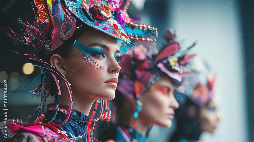Fashion show featuring models in eccentric and avant-garde outfits ...