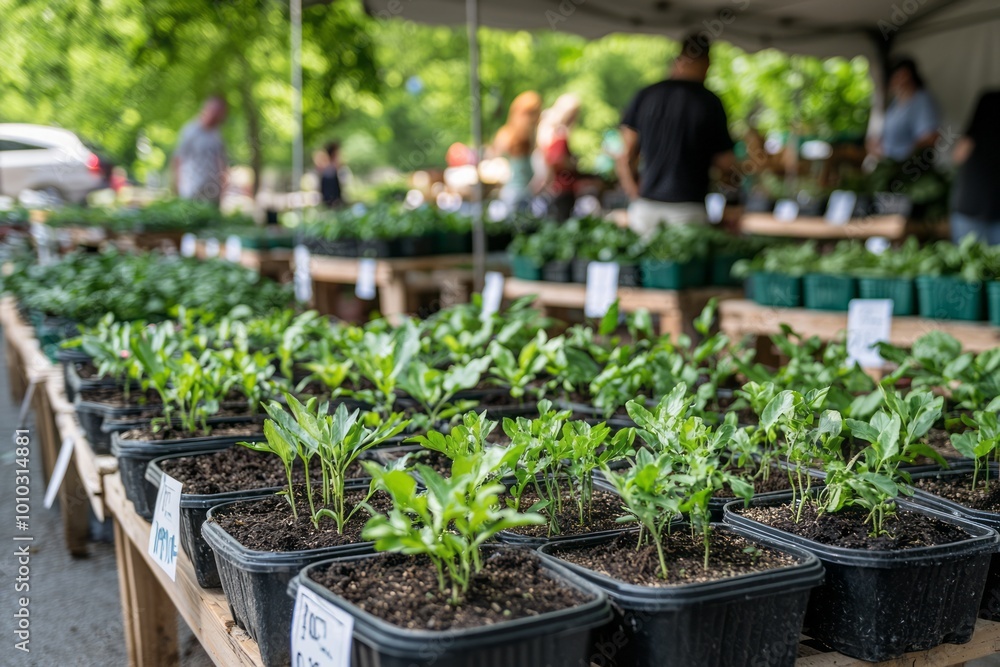 Community event celebrating urban farming. People are sharing tips ...