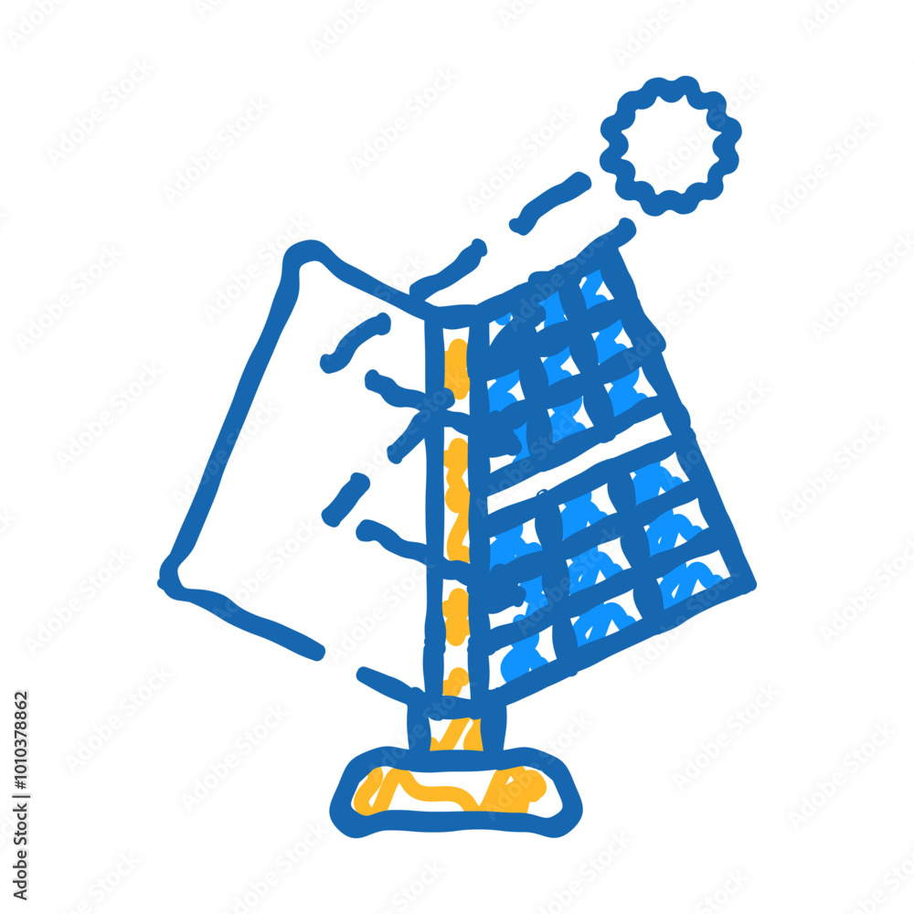 Poster reflectors solar panel doodle icon sketch vector – Wall Art ...