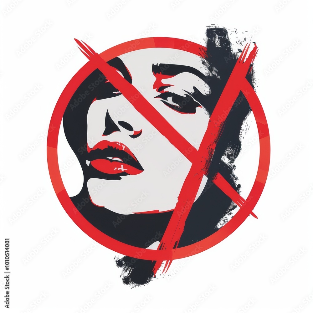 The red X inside the circle symbolizes being crossed out or forbidden ...