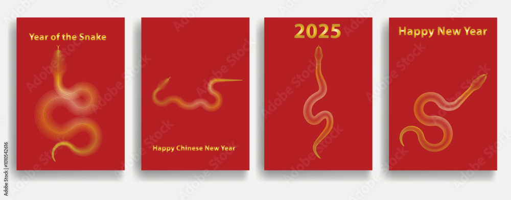Templates with Chinese new year 2025 zodiac snake symbol .Banner ...