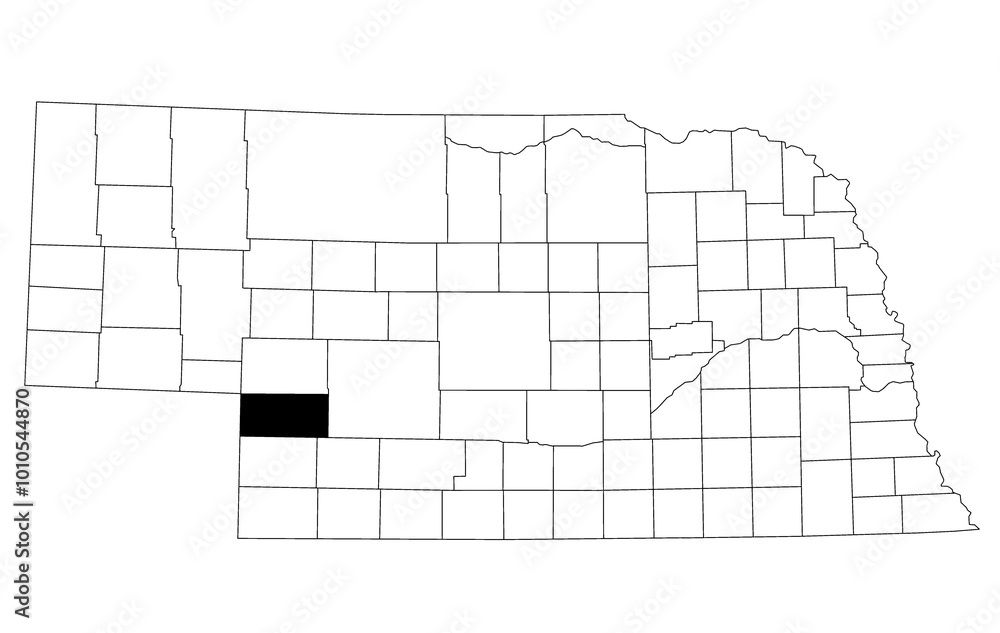 Map of Perkins County in Nebraska state on white background. single ...