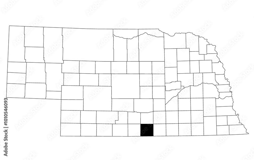 Map of Franklin County in Nebraska state on white background. single ...