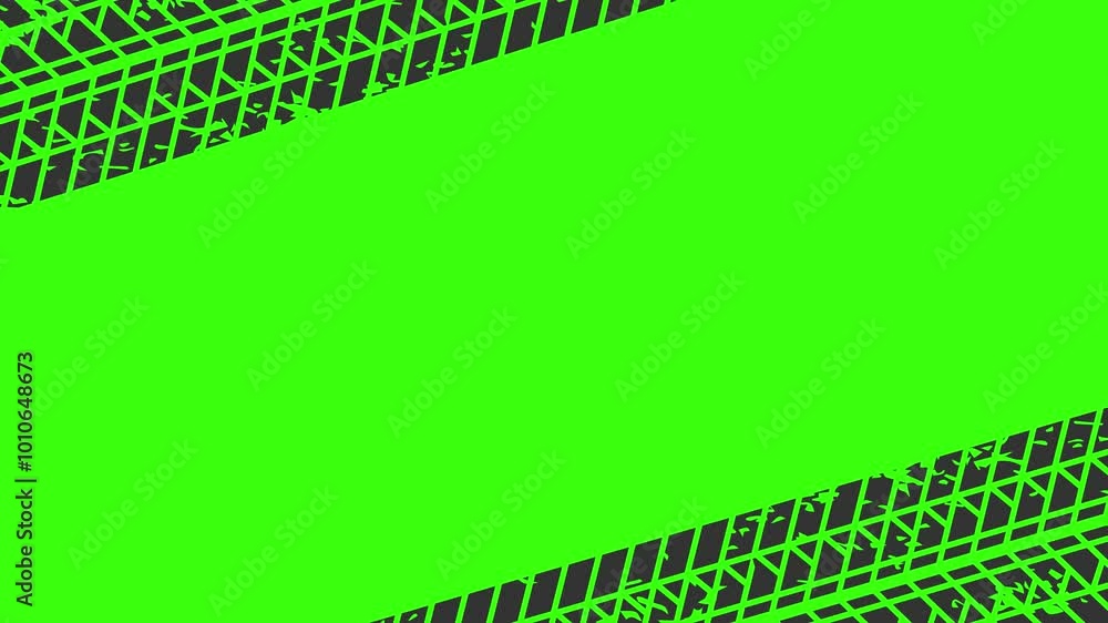 2D animation of car tyre track template with green screen. Template for ...