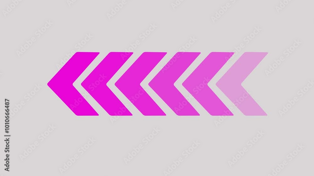 Animated looping swipe left white arrow pointing to the right isolated ...