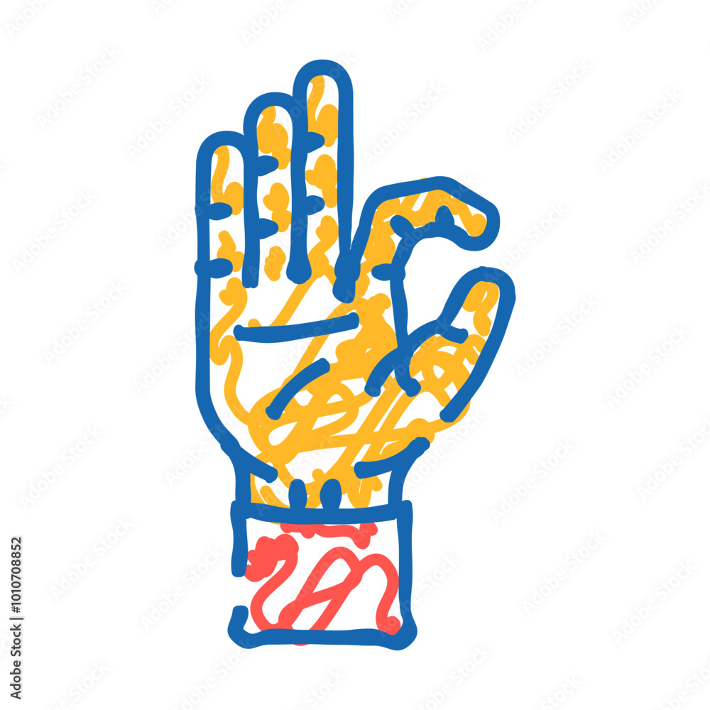 buddha hand gesture mudra doodle icon sketch vector. buddha hand ...