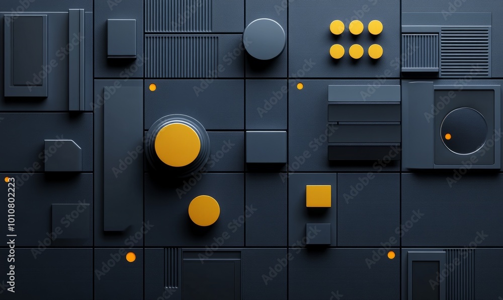 Bento grid layout with modern graphic design elements in gray color on ...