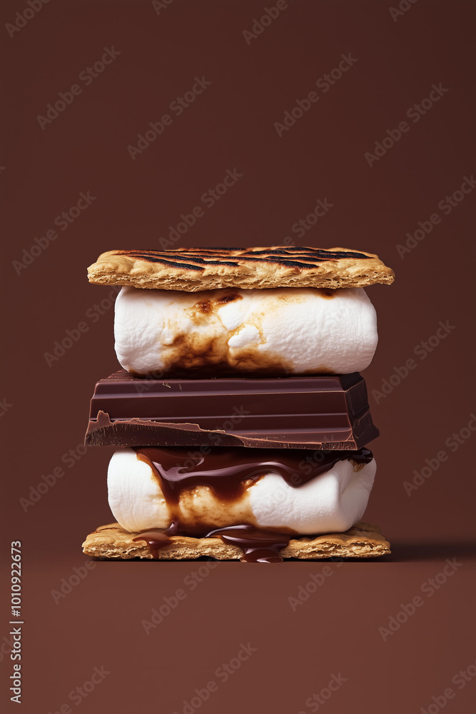 S'mores: a graham cracker with a grilled marshmallow and melted ...