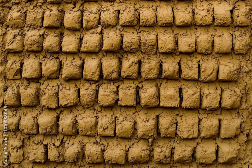 Mud Brick Wall.Old Brick Texture Background, mud wall, brick wall Stock ...