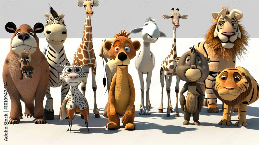 Cartoon 3D World Wildlife Conservation Day includes various types of ...
