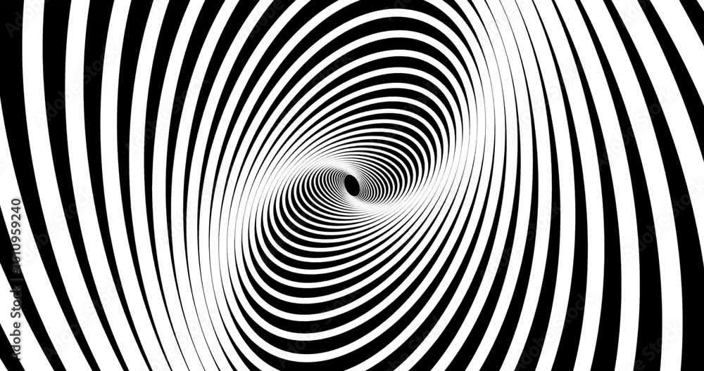 Moving hypnotic spiral. Psychedelic animated spiral and slow rotation ...