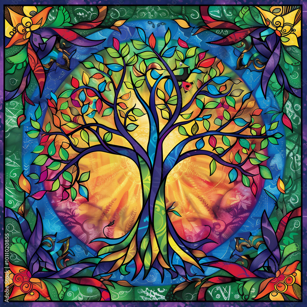The Tree of Life stained glass window which is mentioned by the Bible ...