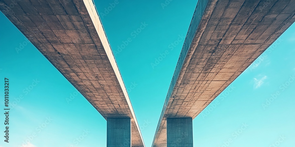 civil engineering bridge with concrete structure, modern design ...