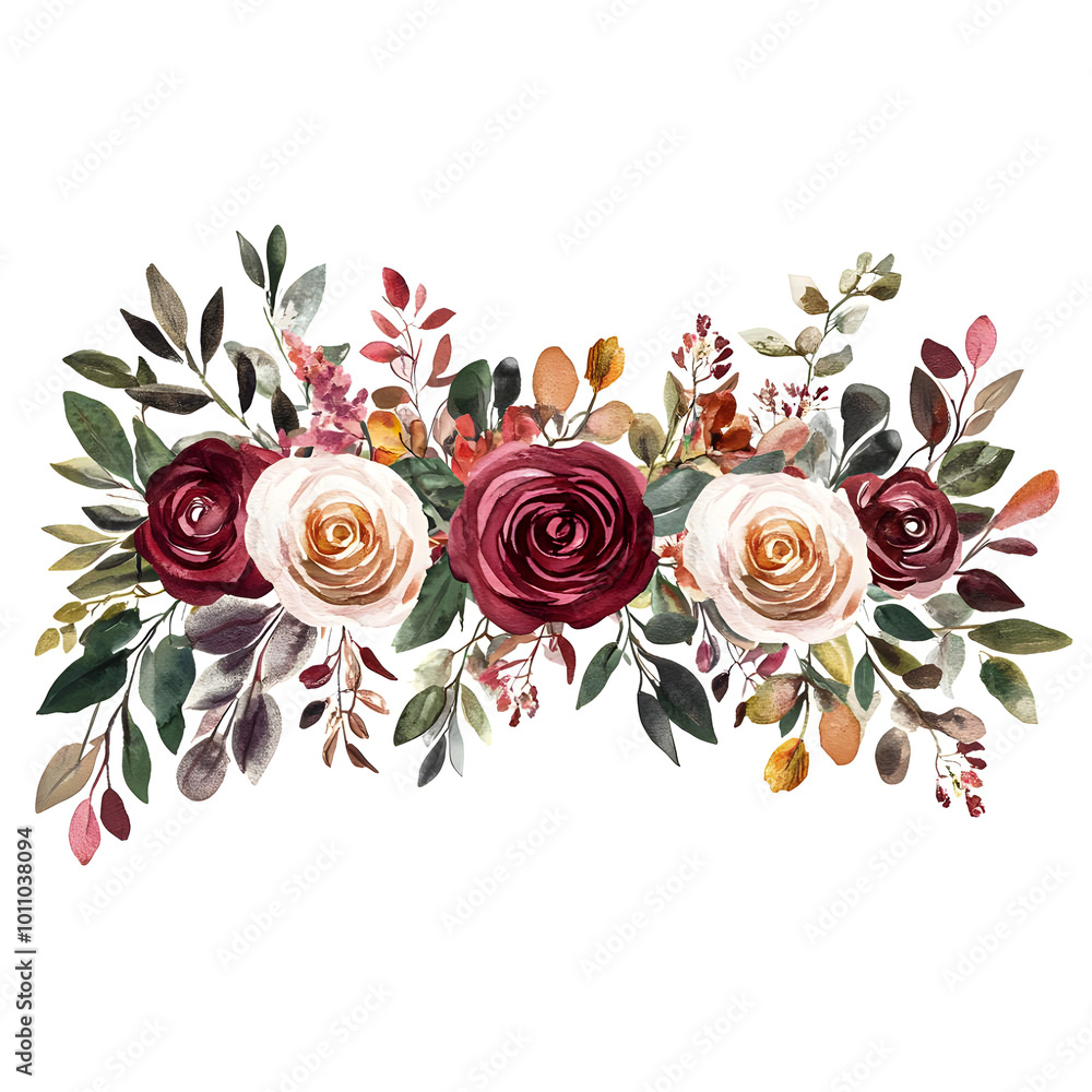 Elegant Watercolor Floral Wedding Border Design for Invitations and ...