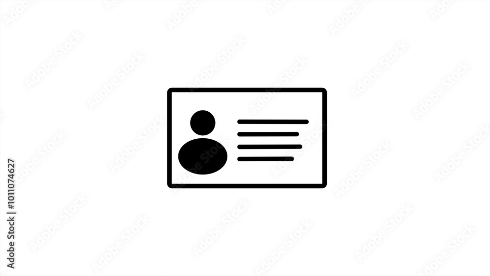 ID card icon. Driver's license. Membership or client personal ...