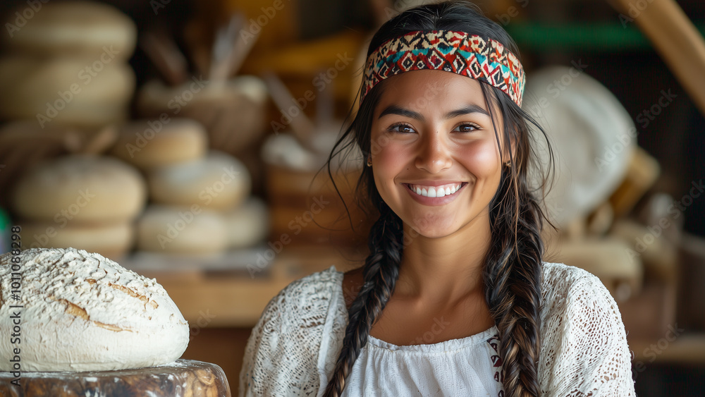 Indigenous Native Woman Baker - bread, bakery, woman, smile ...