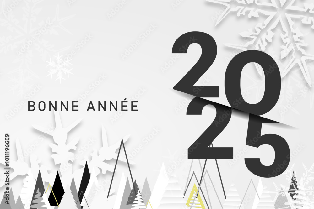 Bonne année - meilleurs vœux 2025 - vecteur pour affiche, bannière, salutation et célébration du ...