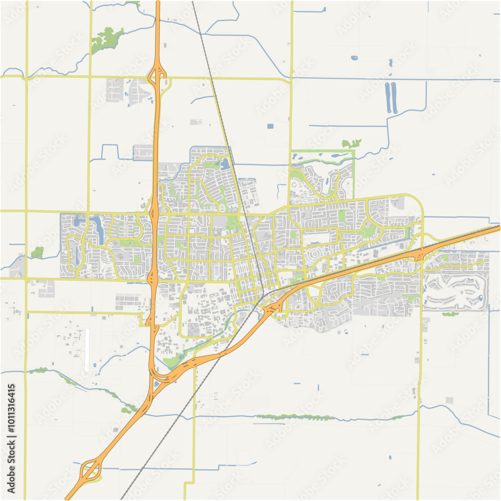 Map of Davis in California in a normal road map style. Contains layered ...