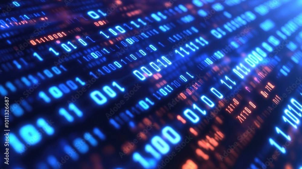 An abstract visualization of a data matrix simulation, featuring ... An abstract visualization of a data matrix simulation, featuring ...