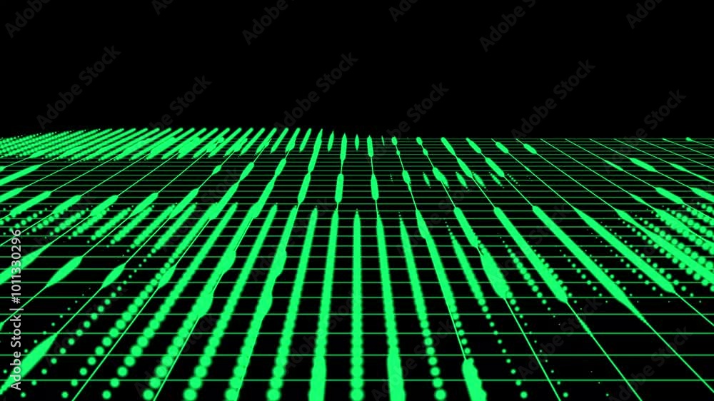Abstract grid background with points. Abstract technology perspective ...