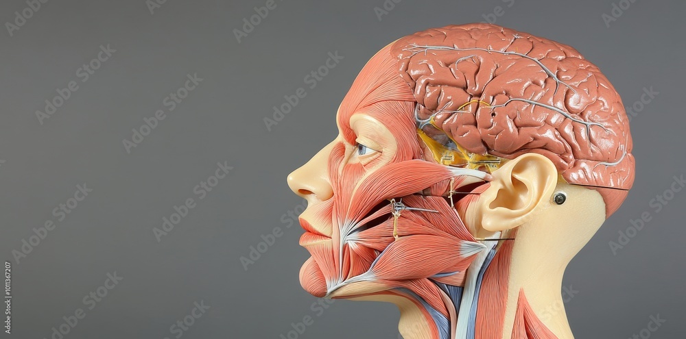 Model of the nervous system and facial structures of the human face for ...
