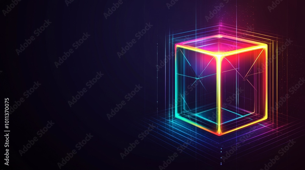 Using a prism, colorful light rays are refracted onto a dark surface ...