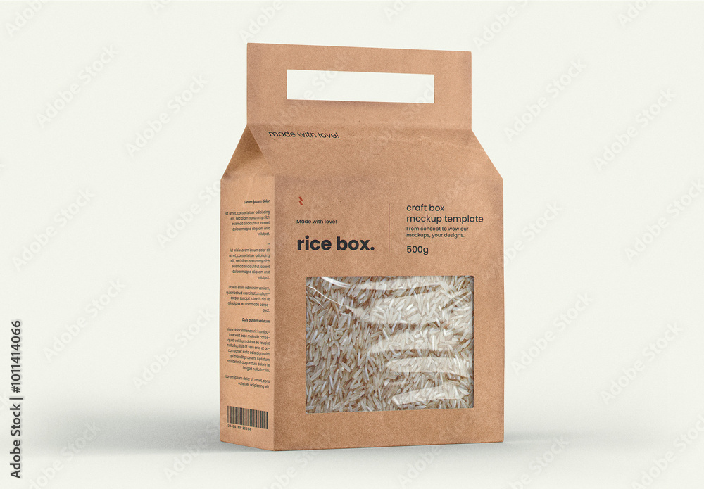 Craft Rice Box Mockup Stock Template | Adobe Stock