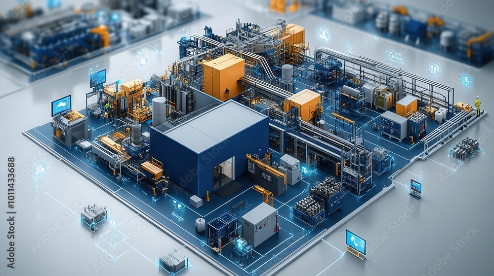 a smart factory presents seamless integration of connected machines ...