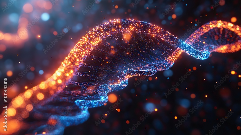 abstract representation of data analytics ,digital dna with colorful ...