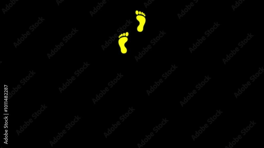 Feet loader loop animation. 4K resolution animation. Human foot print ...