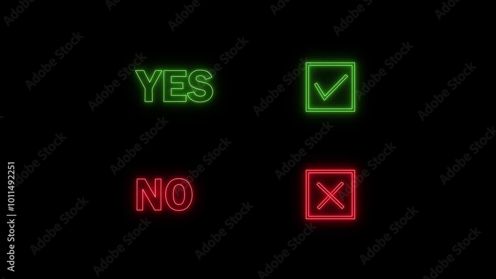 checkbox yes or no . Yes or No Option with Check Mark and cross mark.I ...