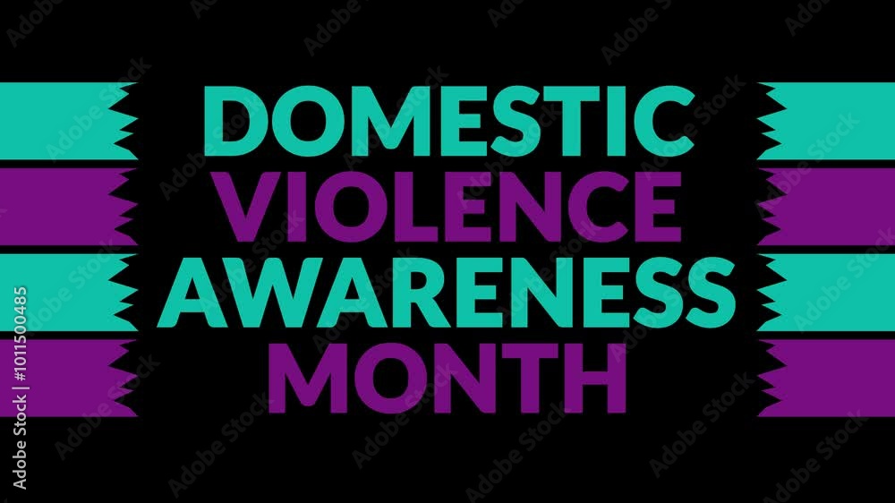 Vidéo Stock Domestic Violence Awareness Month In and Out text from ...