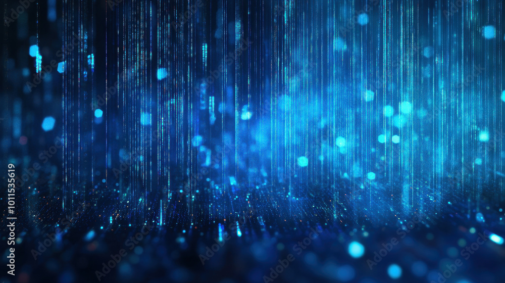 The mesmerizing dance of binary code lights up the digital landscape in shades of blue Stock ...