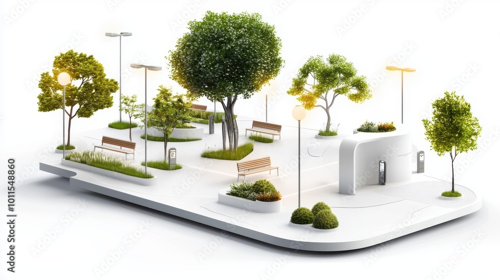 A detailed diagram showing various landscape architecture symbols ...