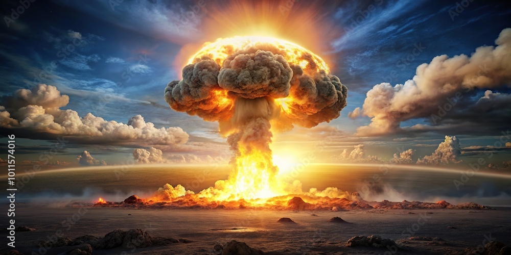 Photo & Art Print Apocalyptic nuclear explosion and atomic blast ...