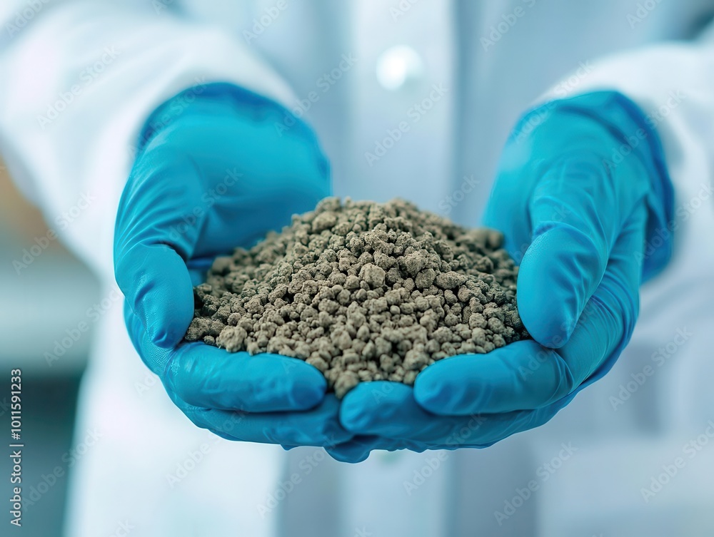 Lab Worker Conducting Sieve Analysis On Fine Aggregates For Particle Size Distribution Fine